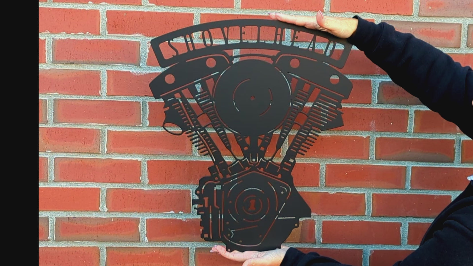 Shovelhead Engine Metal Garage Sign - Steel Wall Art for Bikers ...